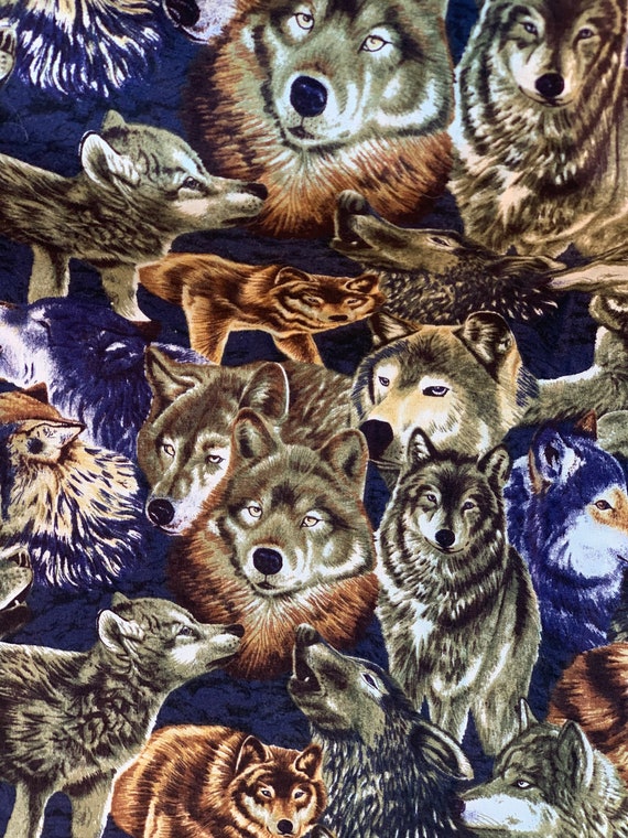 90s Vintage Wolf Novelty Print Midi Skirt L/XL - Gem