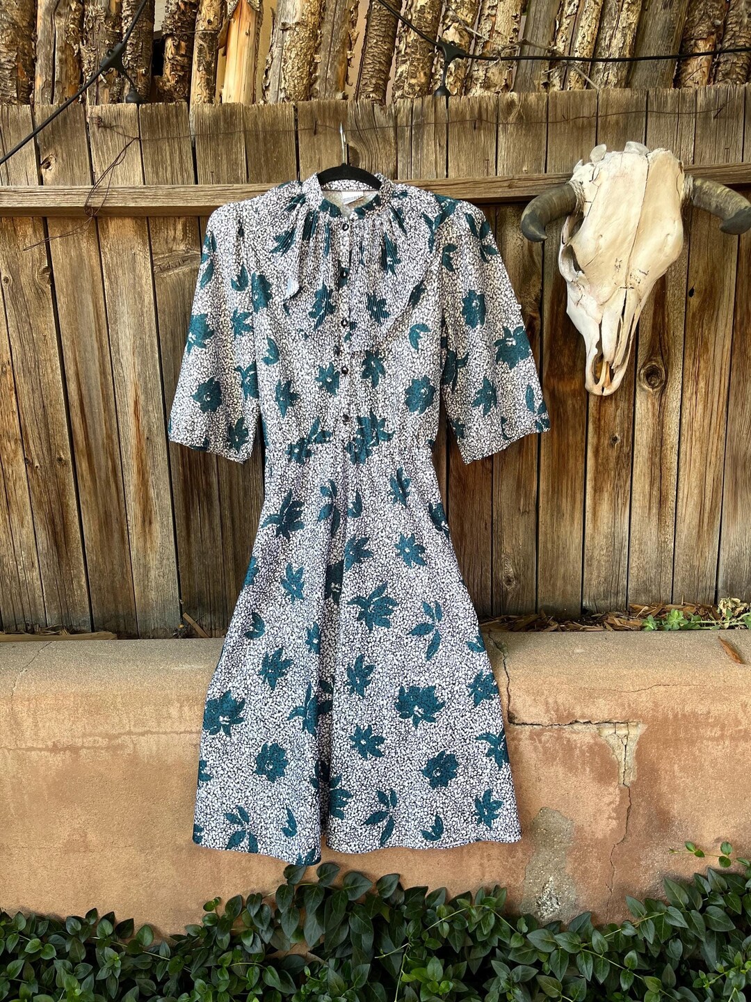 80s Vintage Polka Dot Button Down Secretary Dress by Promises Promises ...