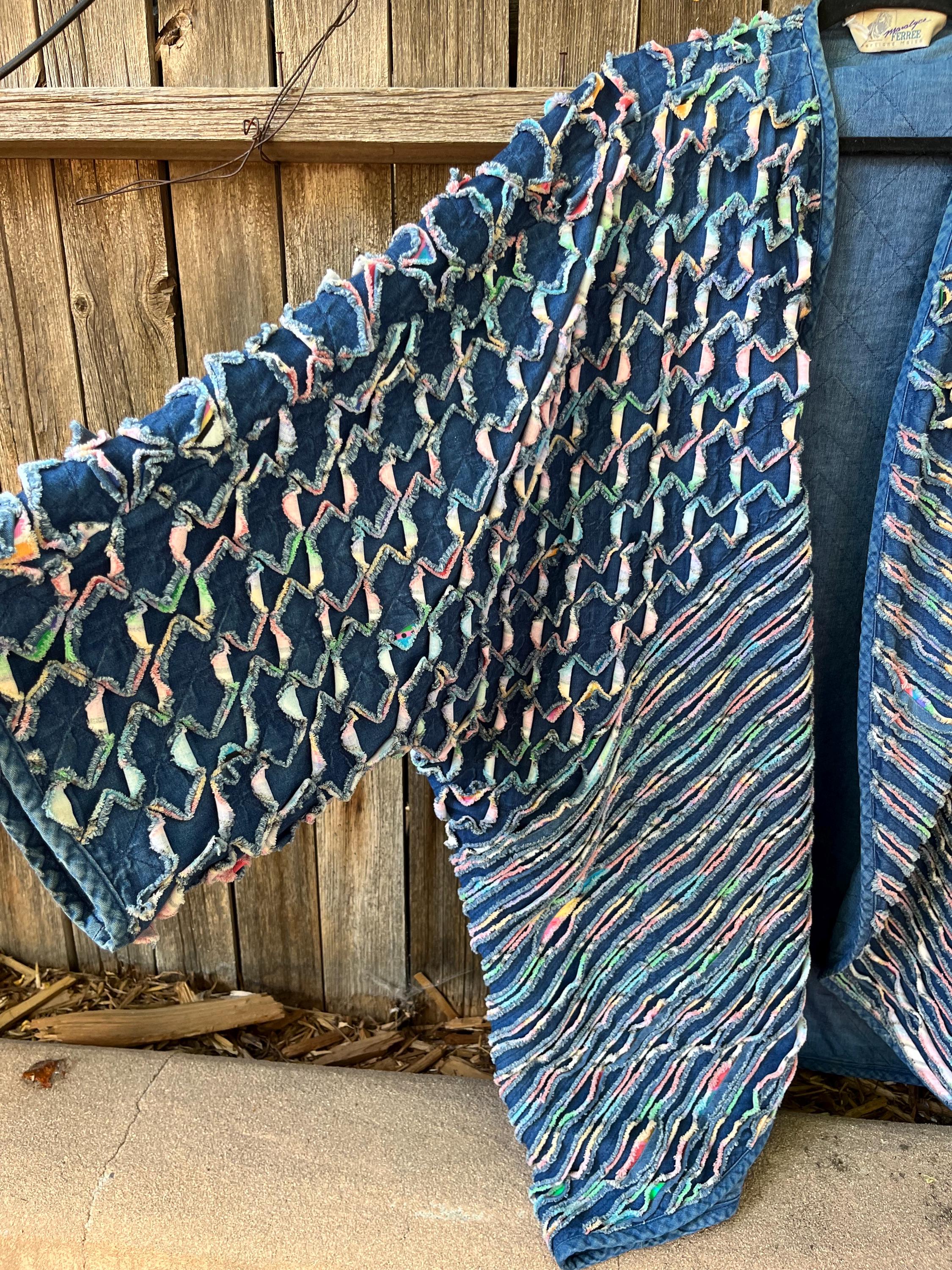 90s Vintage Denim Patchwork Oversized Coat by Maralyce Ferree | Rainbow ...