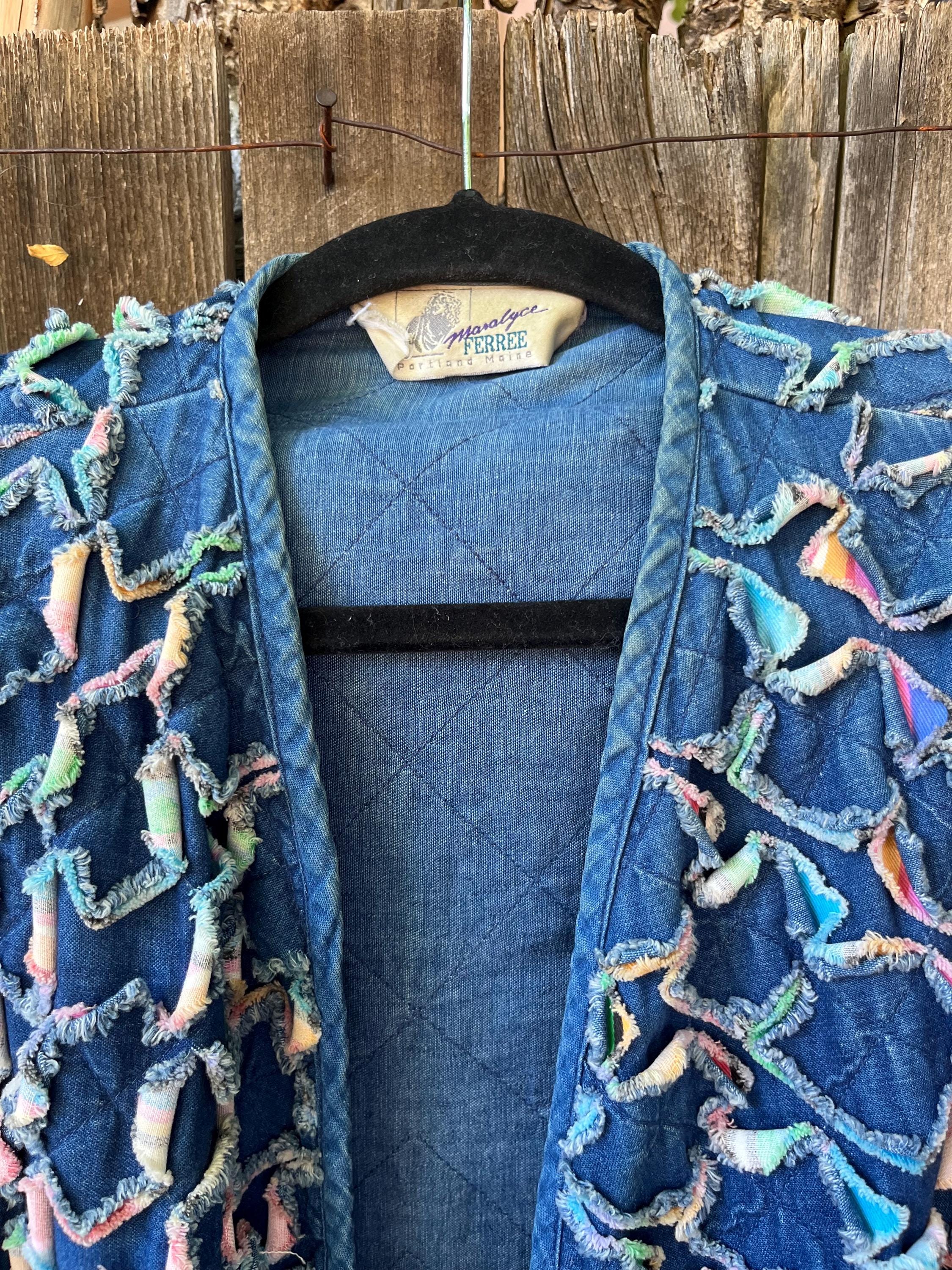 90s Vintage Denim Patchwork Oversized Coat by Maralyce Ferree | Rainbow ...
