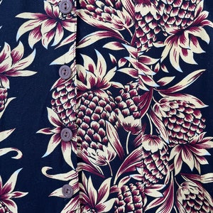 Vintage Tiki Pineapple Print Midi Dress by Pineapple Moon S/M - Etsy