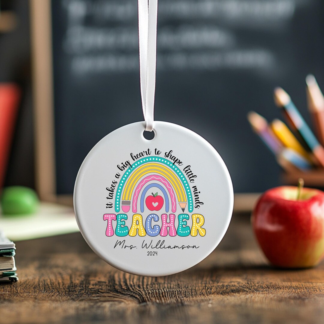 Teacher Name Christmas Ornament, Custom Teacher Christmas Ornaments ...