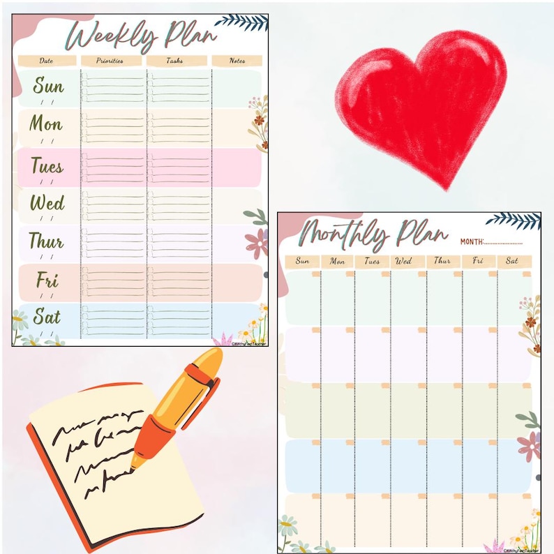 BOHO Daily, Weekly, Monthly Printable Planner - Etsy