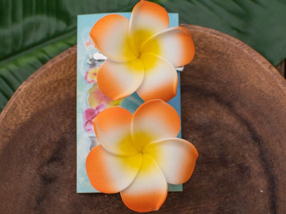 Orange Flower Hair Clips 2 Inch Diameter Bridal Hair Clip - Etsy