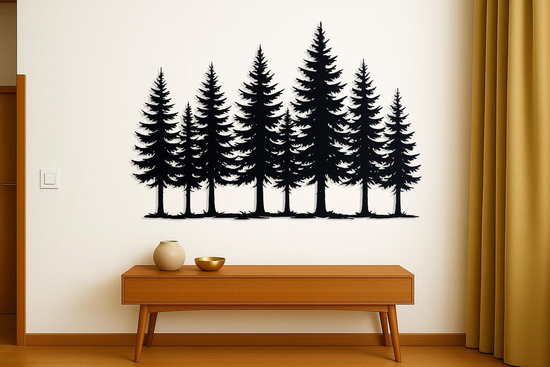 Pine Tree Metal Wall Art, Metal Tree Wall Decor, Nature, Unique Home ...