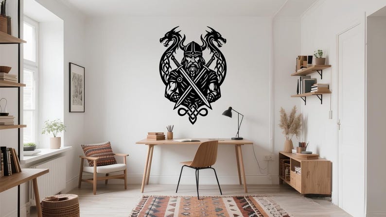 Viking Warrior Metal Wall Art – Nordic Decor, Man Cave Accent - Etsy