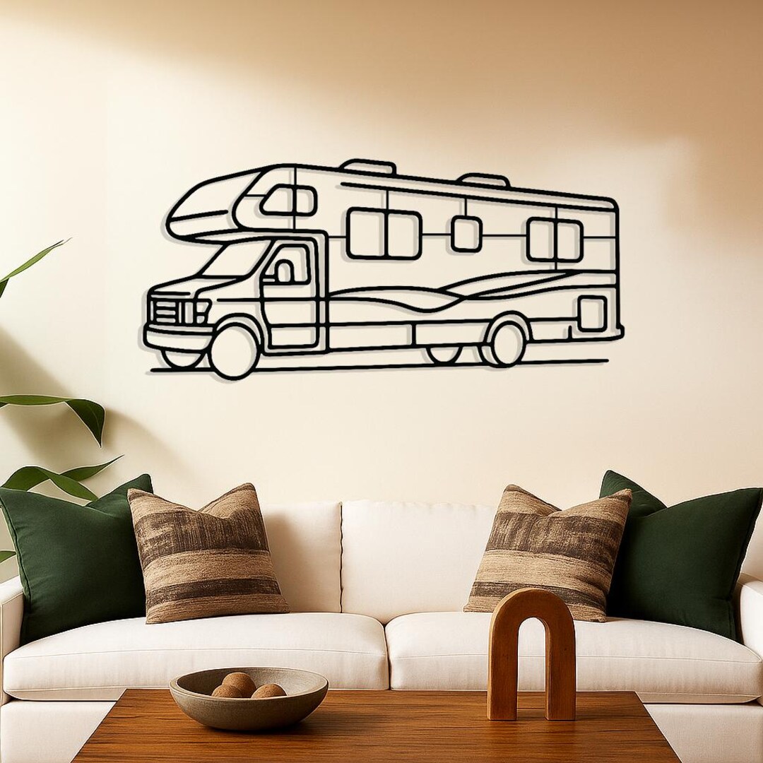 Custom RV Metal Wall Art, Caravan Silhouette, Personalized Camper Decor ...