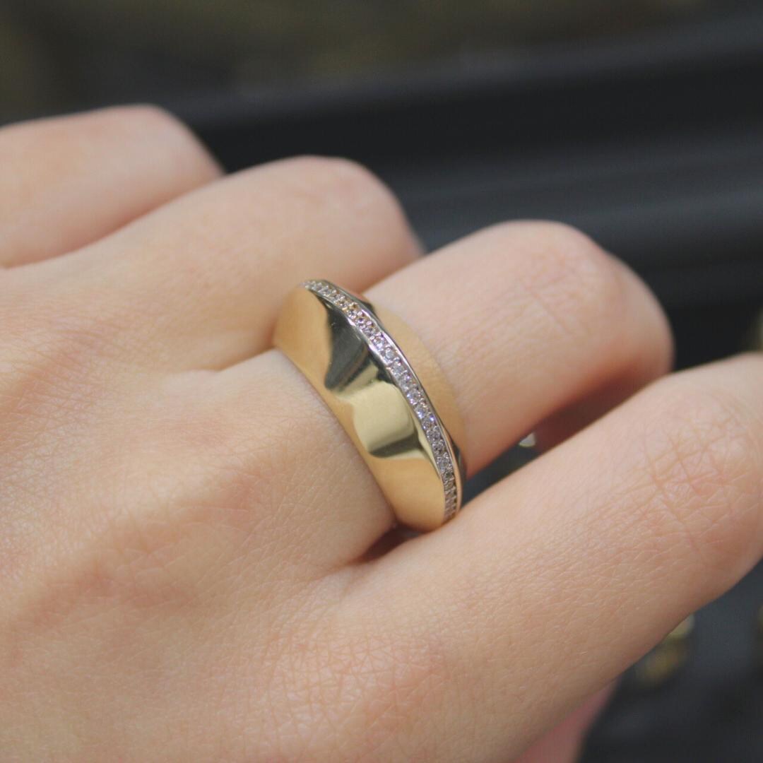 Riven Ring in 14K Solid Gold With Stone Details - Etsy