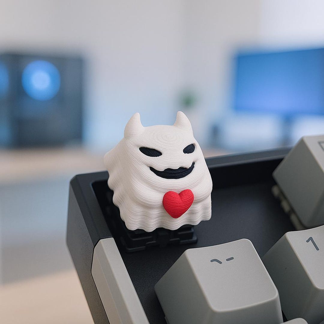 Keycap "ghost With Heart" Halloween Cherry MX Keyboard and Wooting 60he ...