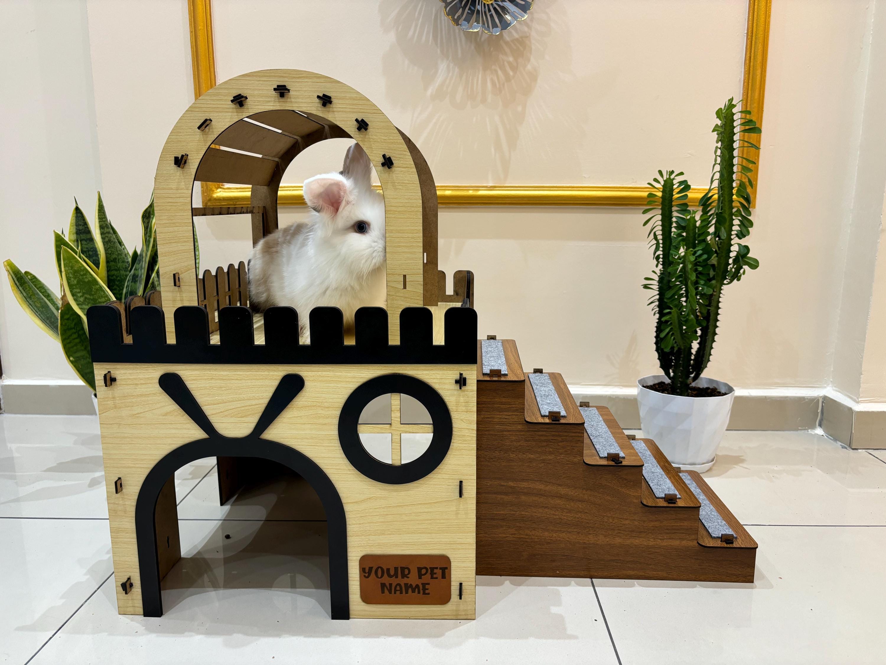 Wooden Rabbit Hideout Castle, Rabbit Houses and Hideouts, Wooden Rabbit ...