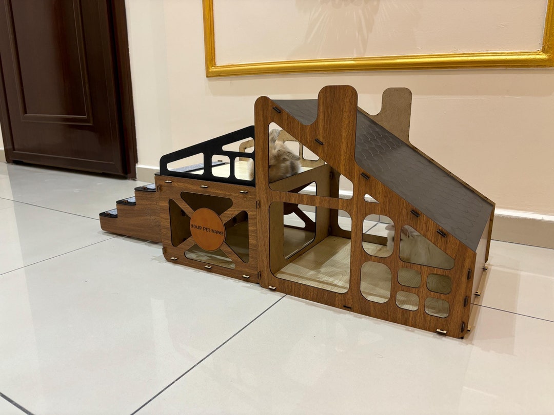 Modern Large Wooden Rabbit Furniture, Guinea Pig Playground, Two Storey ...