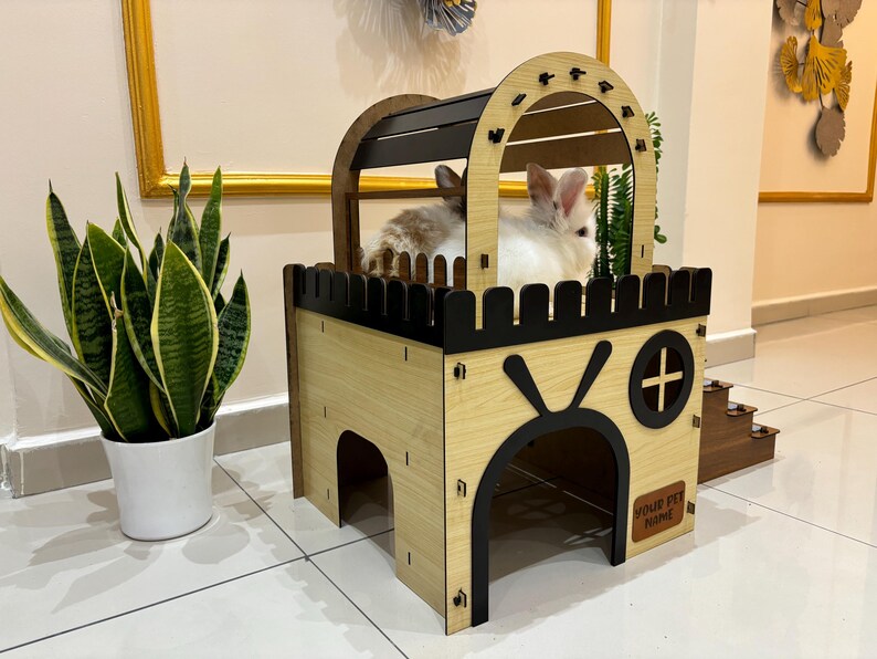 Wooden Rabbit Hideout Castle, Rabbit Houses and Hideouts, Wooden Rabbit ...