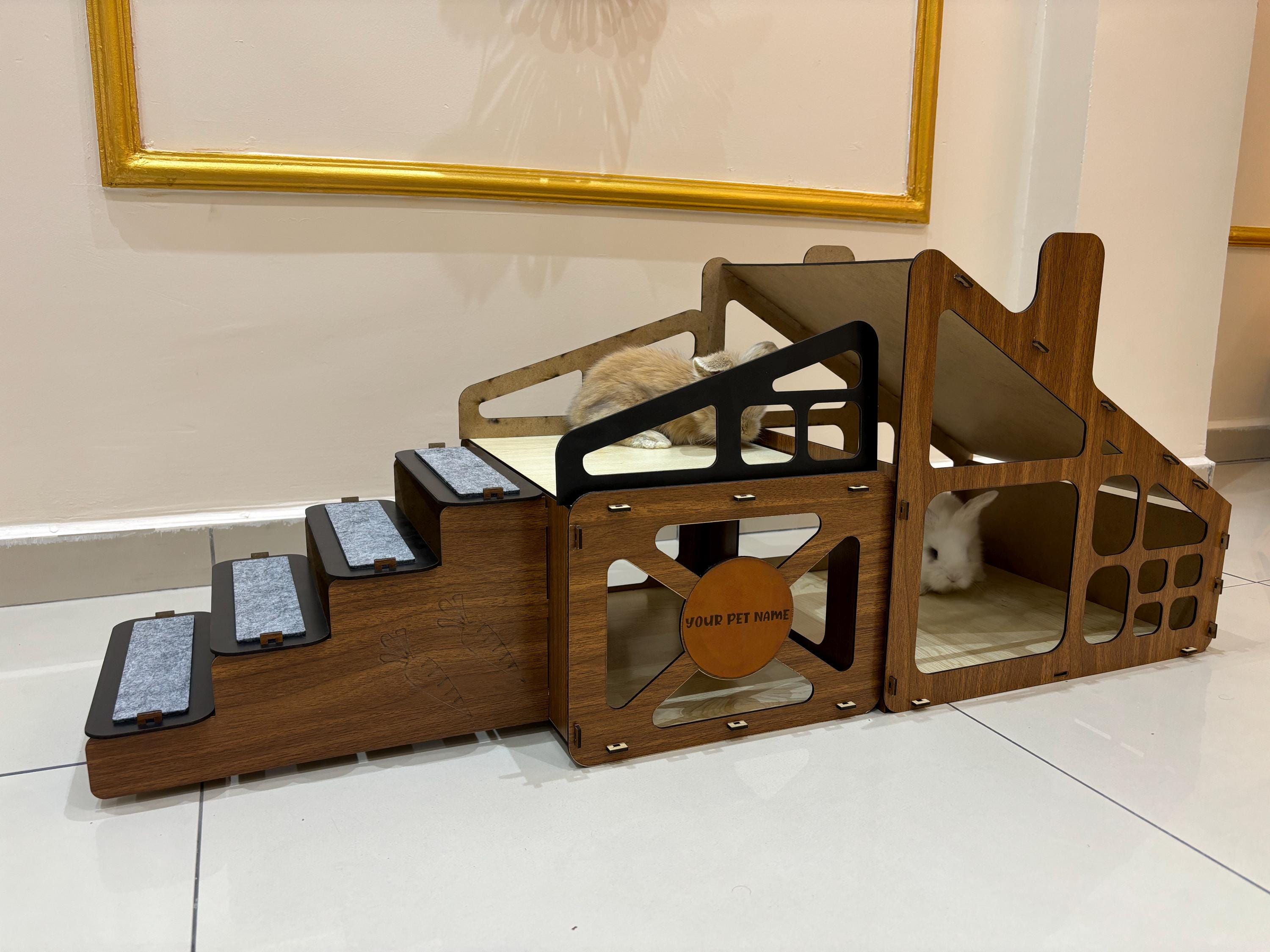 Modern Large Wooden Rabbit Furniture, Guinea Pig Playground, Two Storey ...