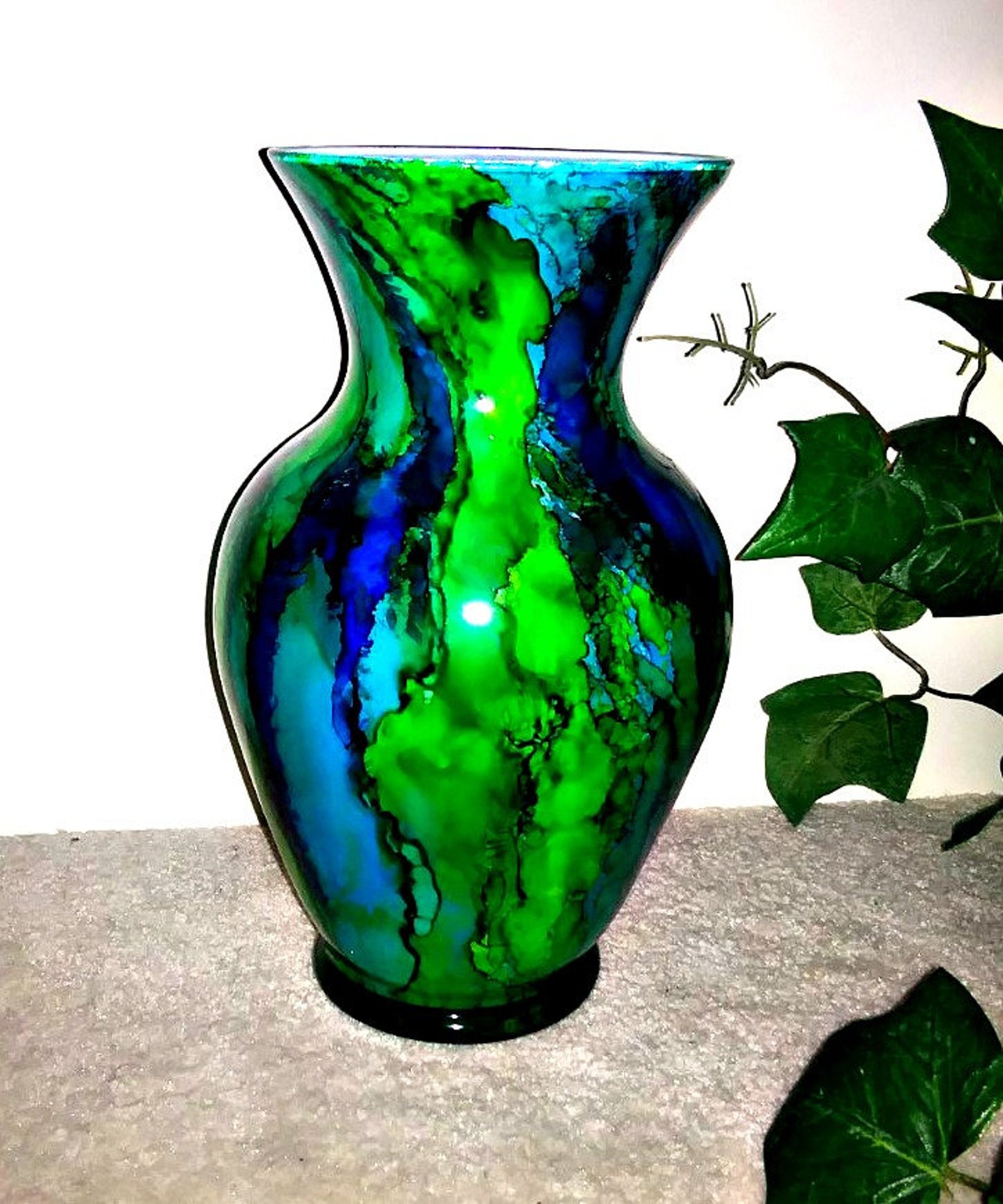 Hand Painted Glass Vases Colorful up Cycled Glass Vases - Etsy