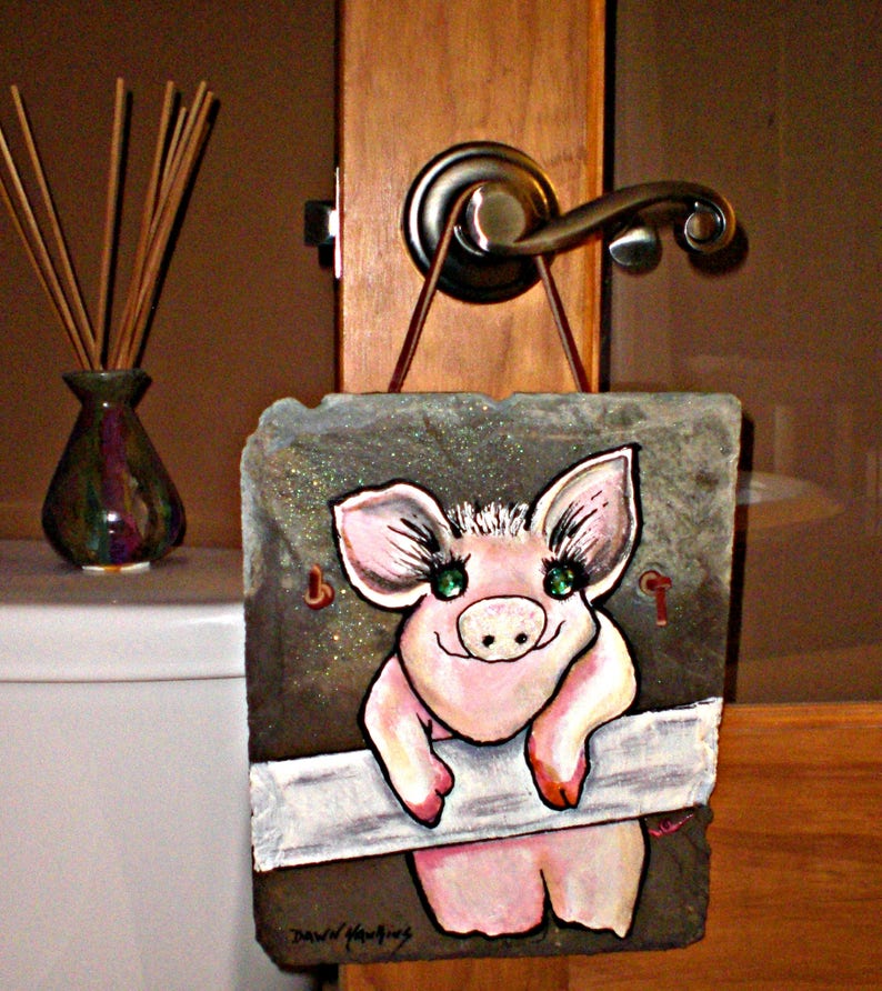 Farmhouse Pink Pig Wall Decor Pig Wall Paintings Farmhouse - Etsy