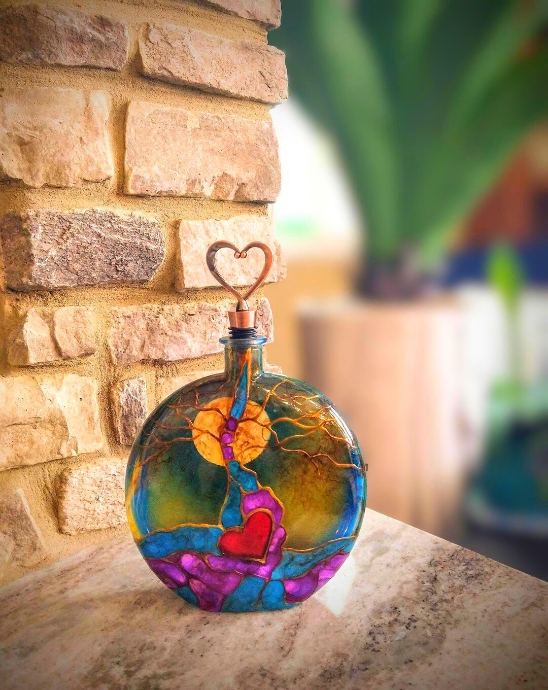 Tree of Life Cremation Urn: Hand-painted Glass Ash Keeper - Etsy