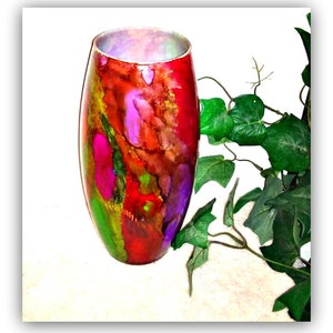 Colorful Hand Painted Gifts Glass Vases, Vases of Color, Bold Color ...
