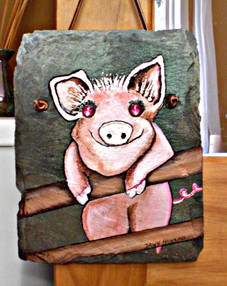 Farmhouse Pink Pig Wall Decor Pig Wall Paintings Farmhouse - Etsy