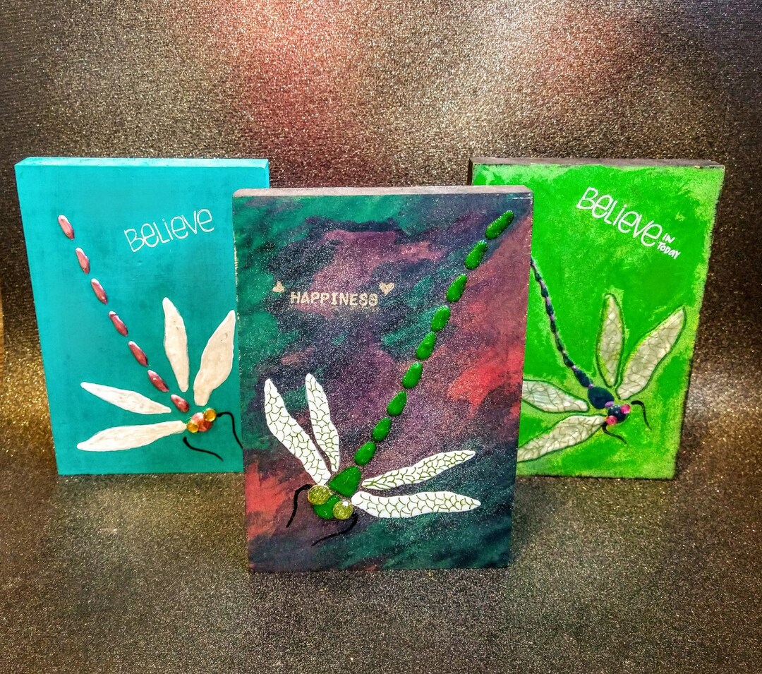 Regalos de libélulas / pinturas de libélulas pintadas a mano ...