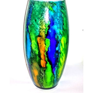 Colorful Hand Painted Gifts Glass Vases, Vases of Color, Bold Color ...