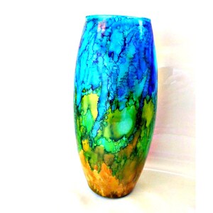 Colorful Hand Painted Gifts Glass Vases, Vases of Color, Bold Color ...