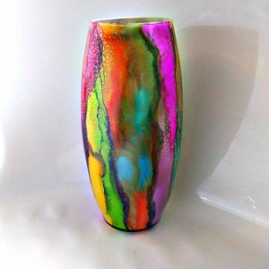 Colorful Hand Painted Gifts Glass Vases, Vases of Color, Bold Color ...