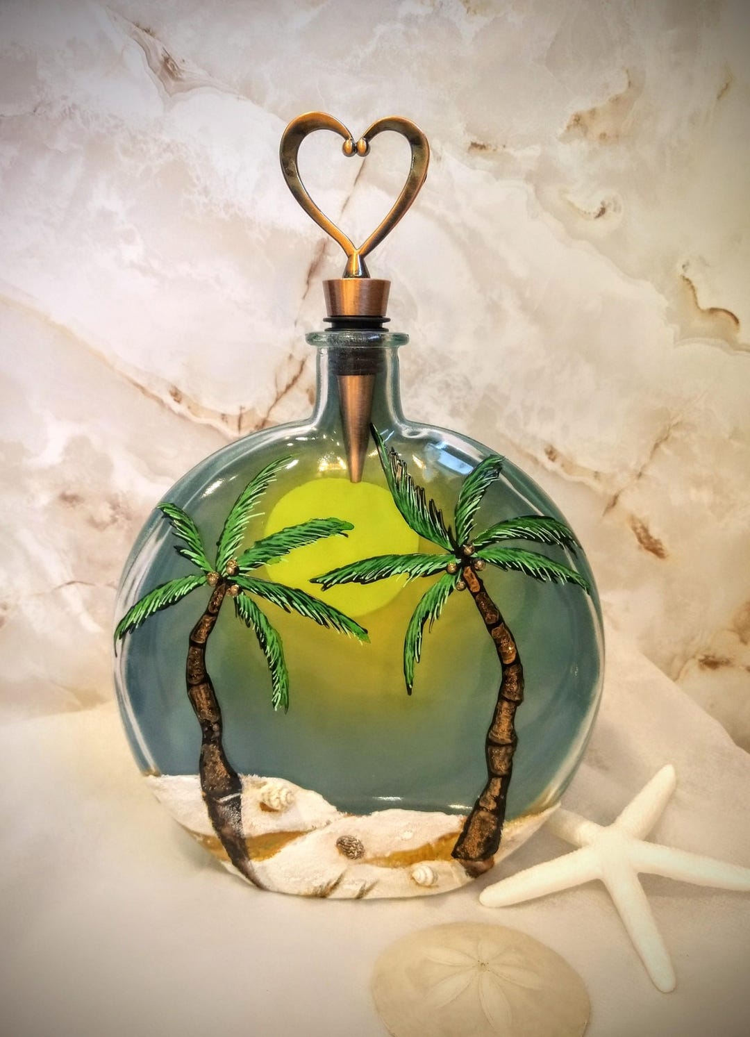 Coastal Cremation Urn: Beach Themed Palm Tree Ash Urn - Etsy