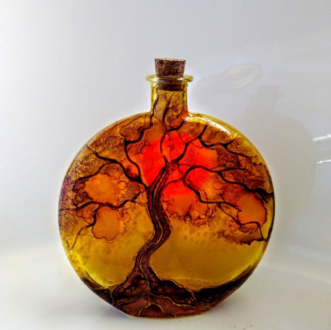 Hand Painted Tree of Life Cremation Urn: Personalized Memorial Ash ...
