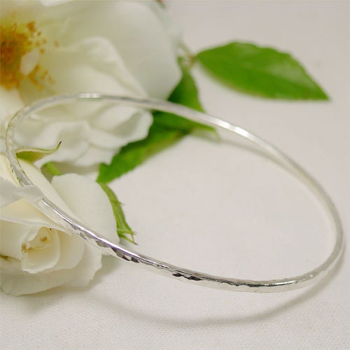 Simple Sterling Silver Bangle Bracelet - Etsy