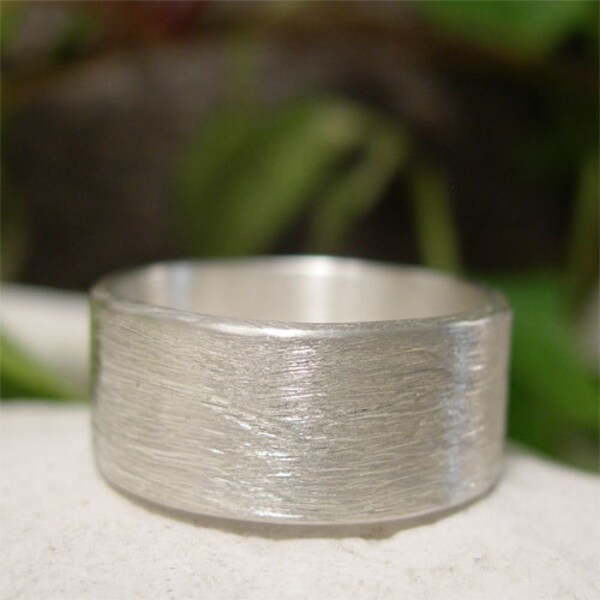Brushed Silver Ring - Etsy