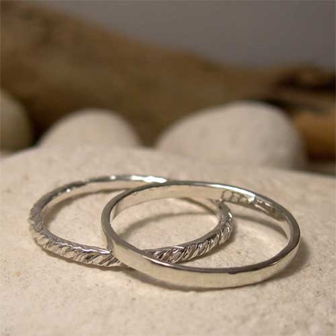 Plain Silver Ring Polished Silver Thin Stacking Ring Hand - Etsy