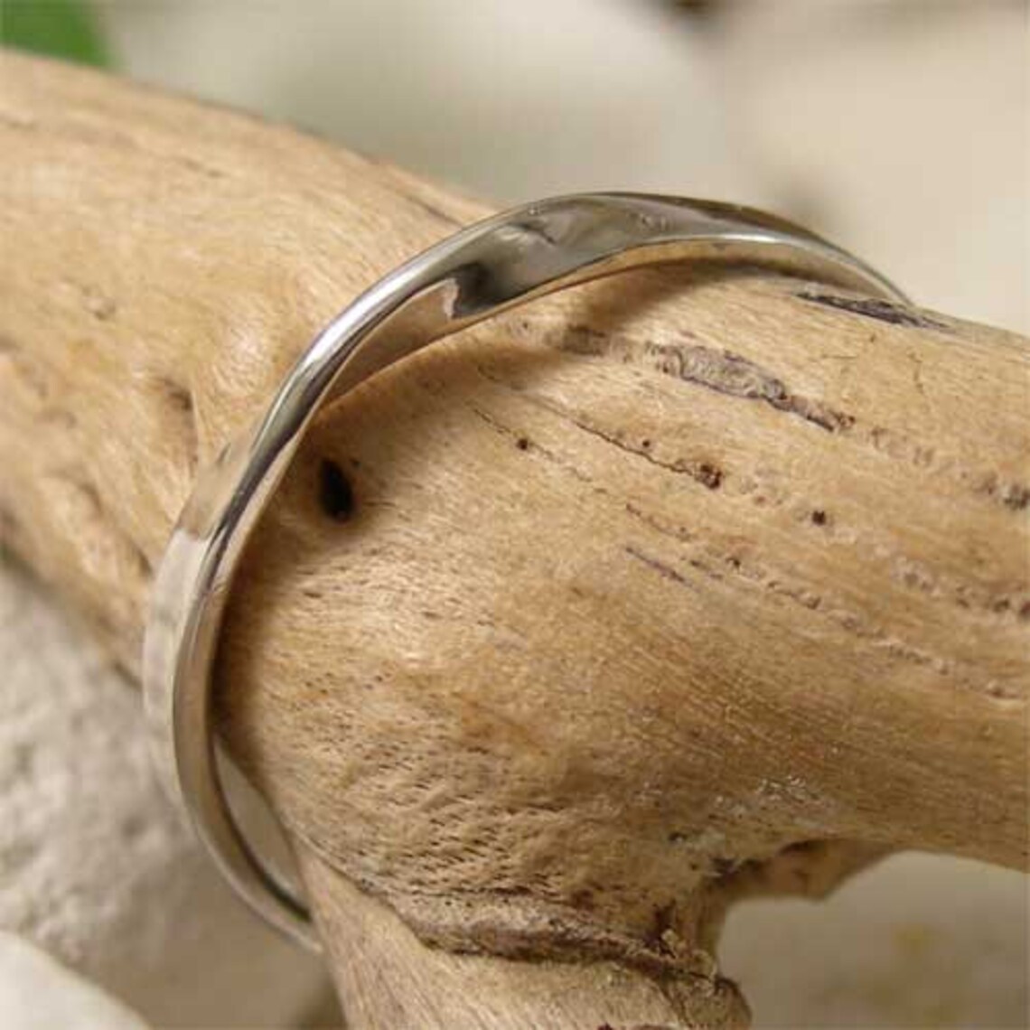 Polished Sterling Silver Ring Mobius Ring Simple Silver | Etsy