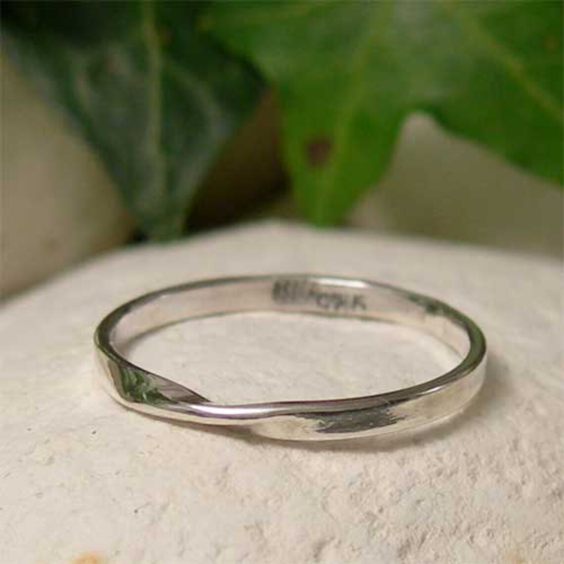 Polished Sterling Silver Ring Mobius Ring Simple Silver | Etsy