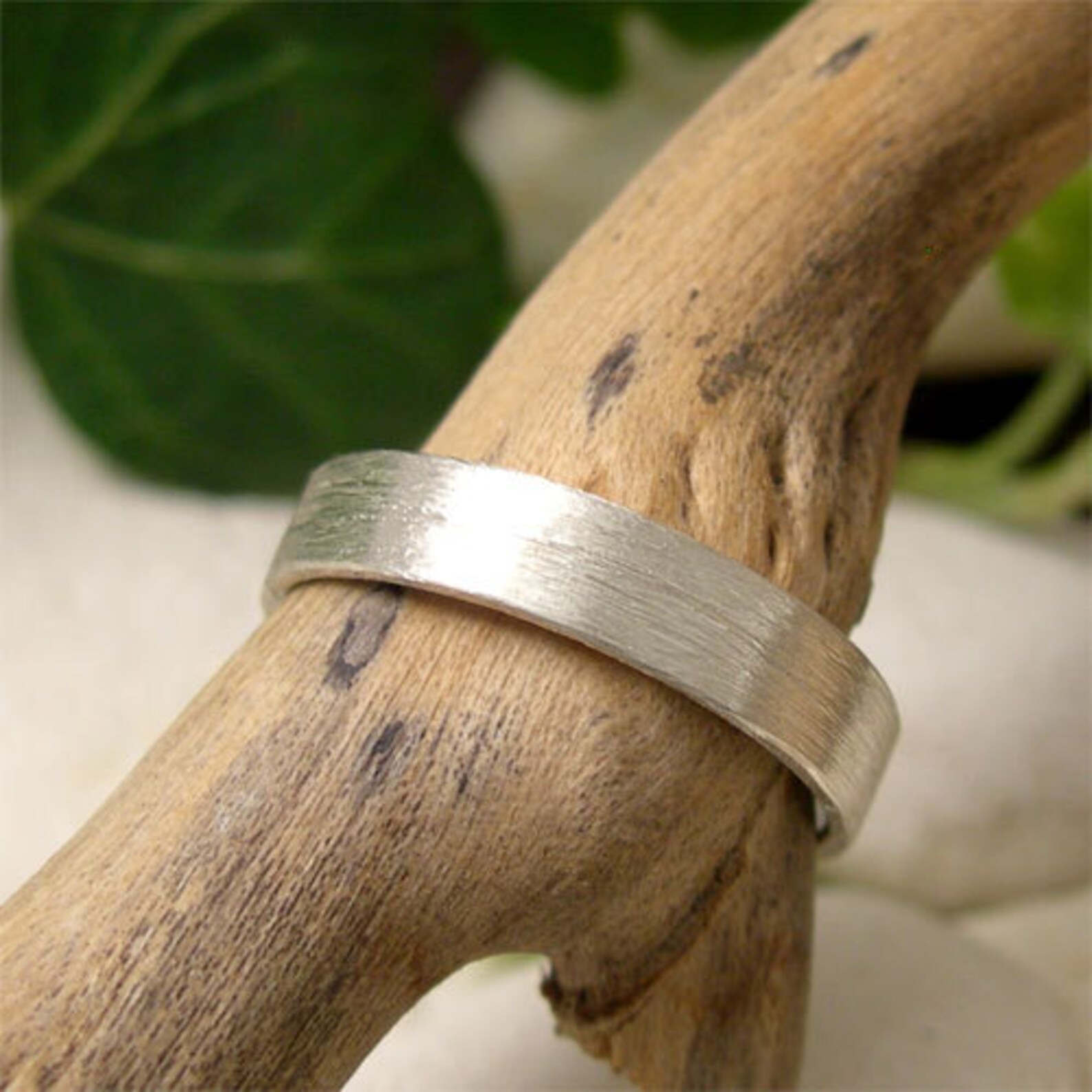 Brushed Silver Ring Hand Forged Sterling Silver Ring Band - Etsy