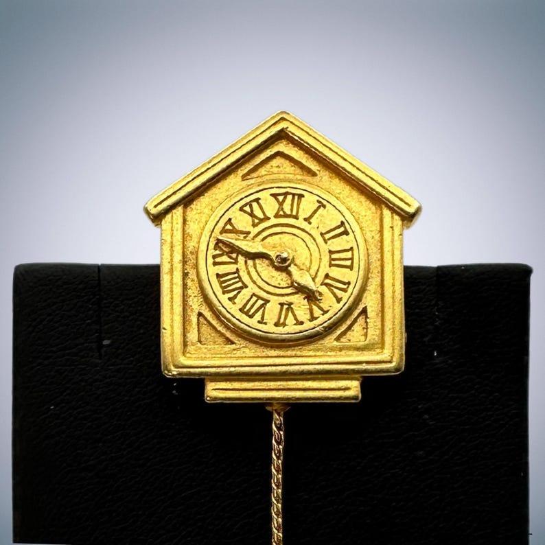 Vintage Stamped JJ Jonette Pendulum Wall Clock Pendant Pin Gold Tone ...