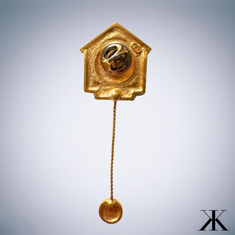 Vintage Stamped JJ Jonette Pendulum Wall Clock Pendant Pin Gold Tone ...