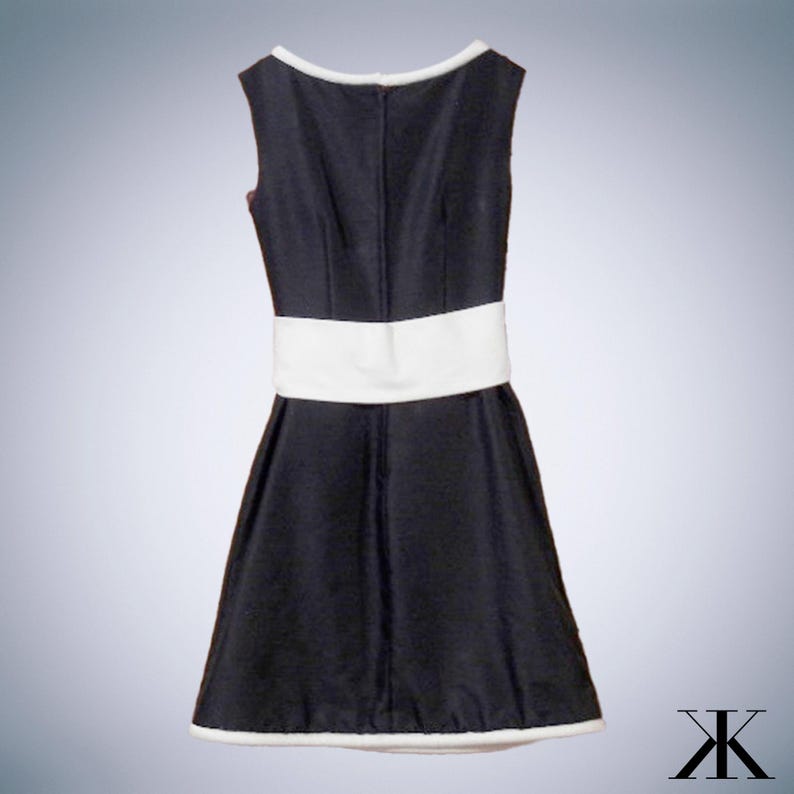 Vintage "audrey Hepburn" Style Black With White Bow Band, Fit and Flare ...