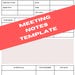 Meeting Notes Customizable Printable Template - Etsy
