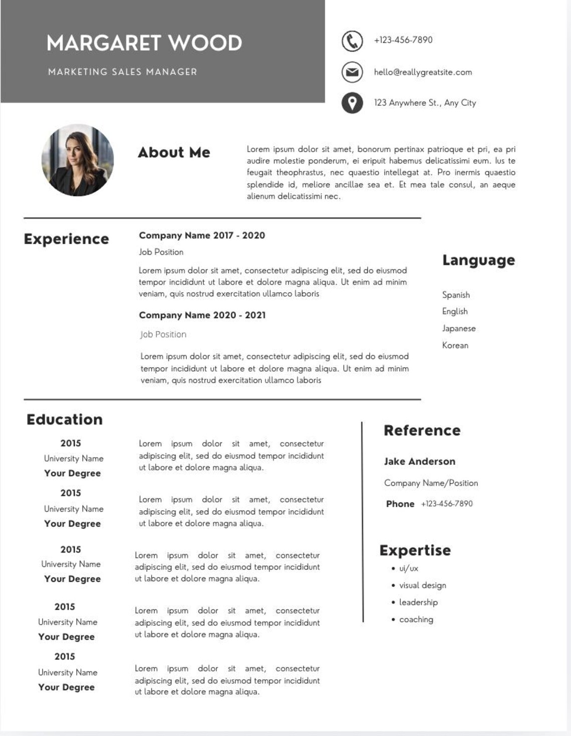 Minimalistic Digital Resume Template – Clear & Professional Design - Etsy