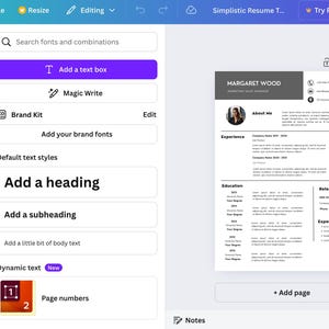 Minimalistic Digital Resume Template – Clear & Professional Design - Etsy