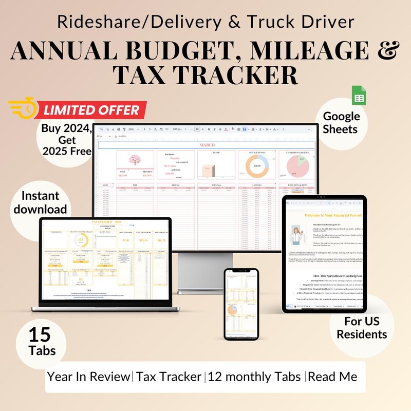 Rideshare Spreadsheet - Etsy