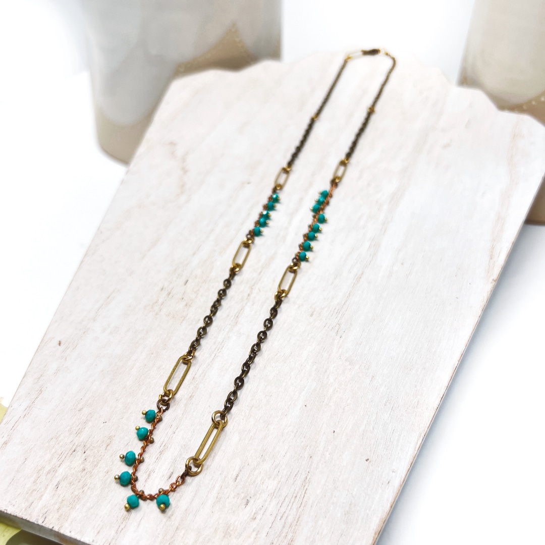 Paperclip Necklace - Long Layering Necklace With Paperclip Chain Links ...