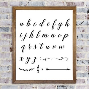 Script Alphabet Stencil - Reusable DIY Letter Stencil - Typography ...