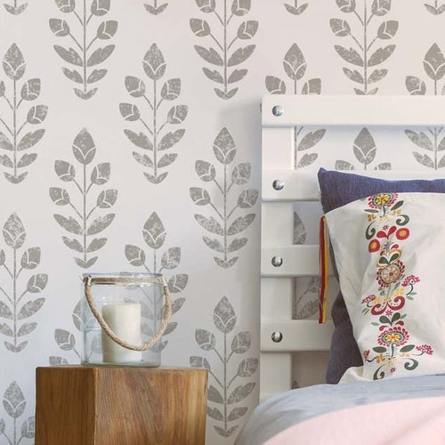 Country Floral Wall Stencil LARGE WALL STENCIL for Easy Room - Etsy