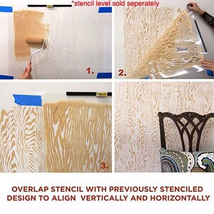 Faux Bois Stencil Pattern - Reusable Stencil Patterns for Walls Just ...
