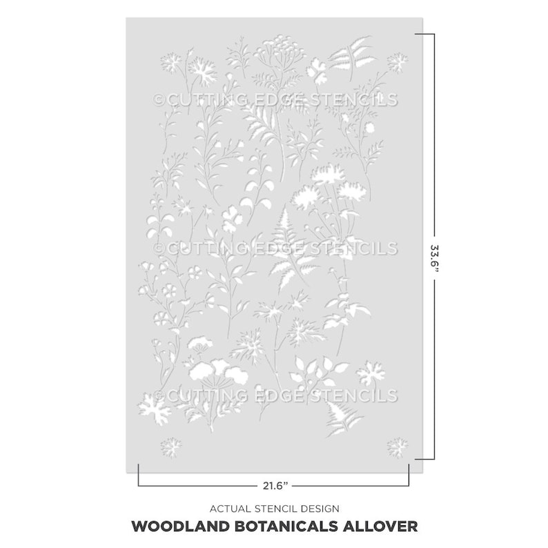 Woodland Botanical Stencil LARGE WALL STENCIL Reusable - Etsy