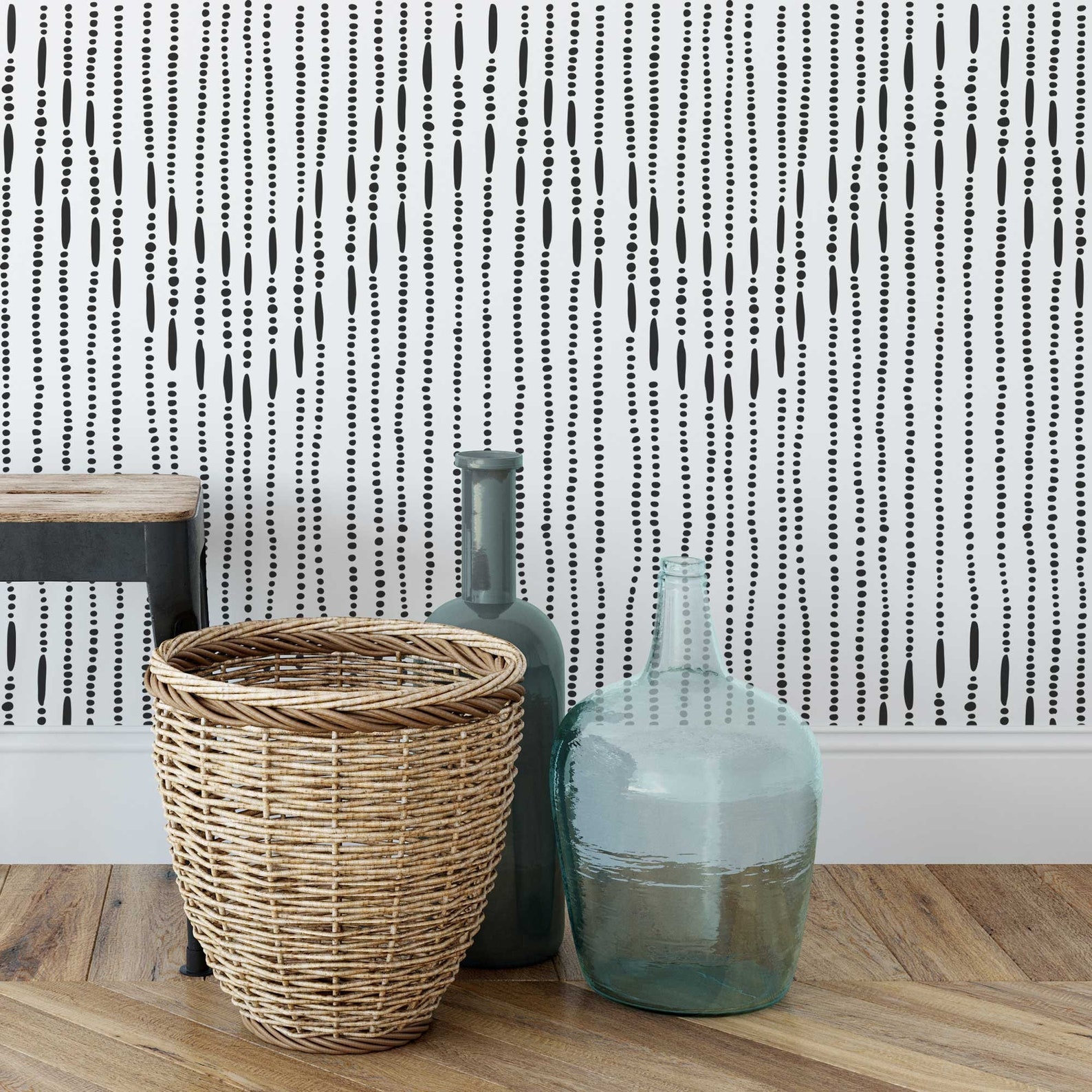 Boho Beads Wall Stencil Large Bohemian Wall Stencil for - Etsy