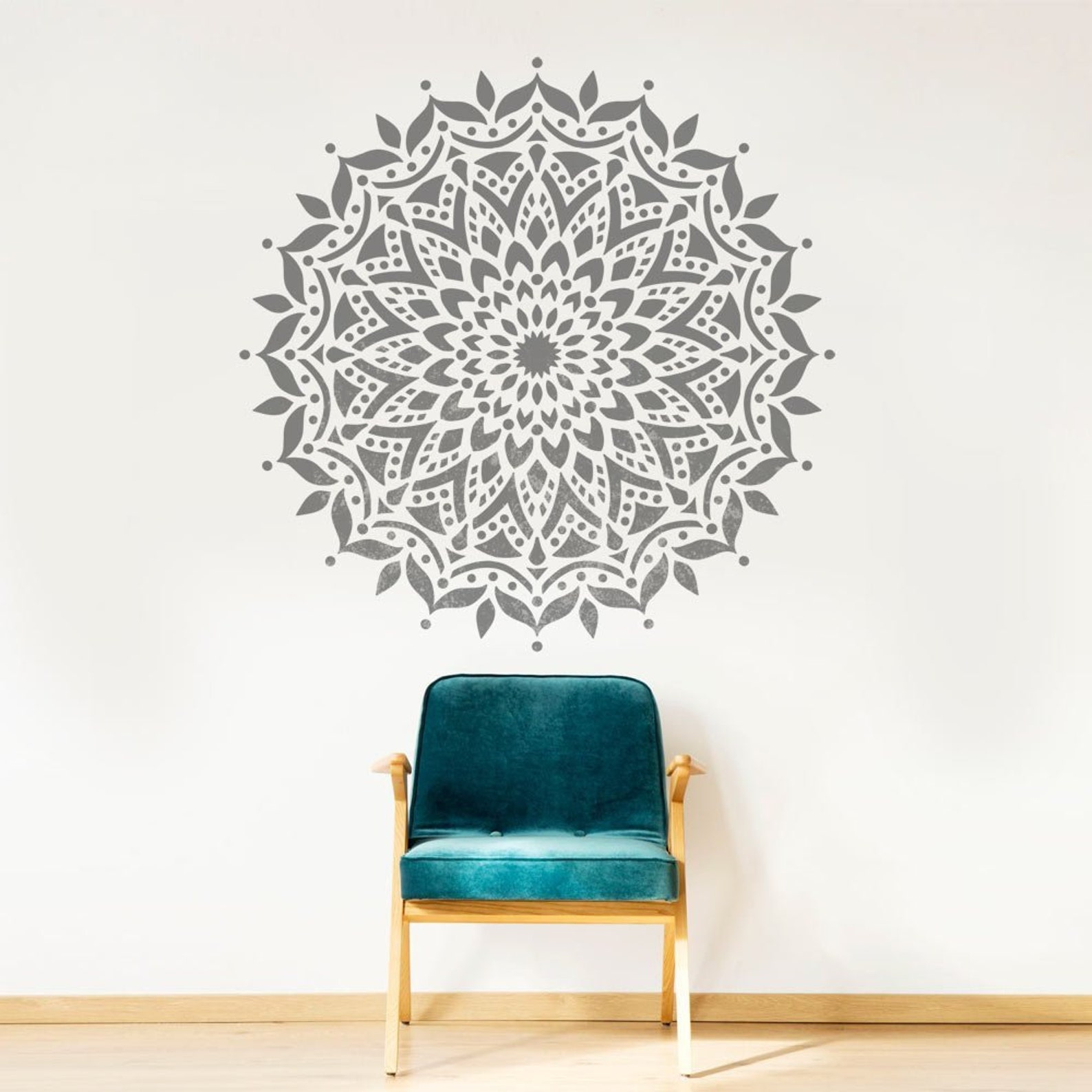 Compassion Mandala Stencil – MANDALA WALL STENCIL - Large Mandala Wall ...