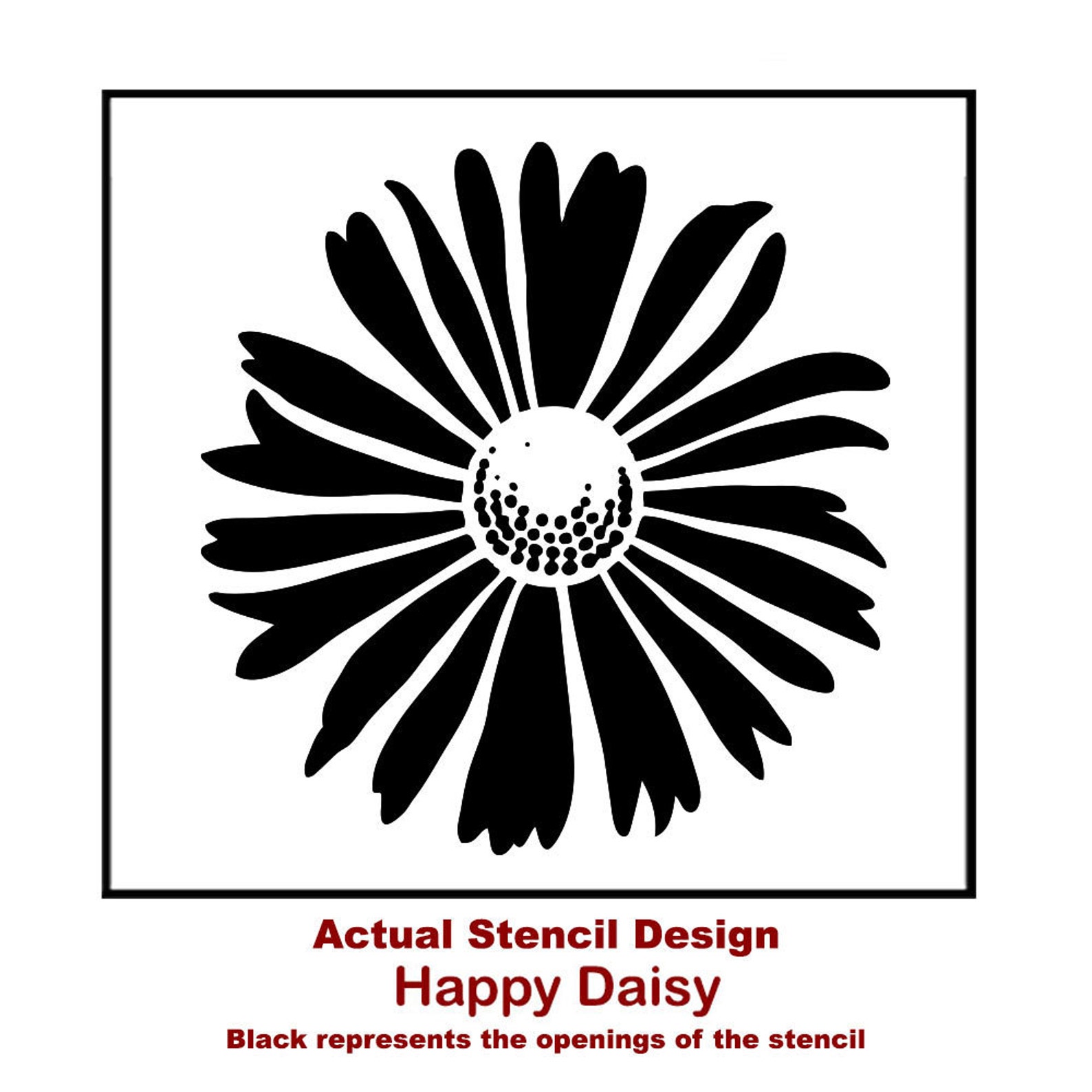 Happy Daisy Flower Wall Art Stencil - Small - Better Than Decals - DIY ...
