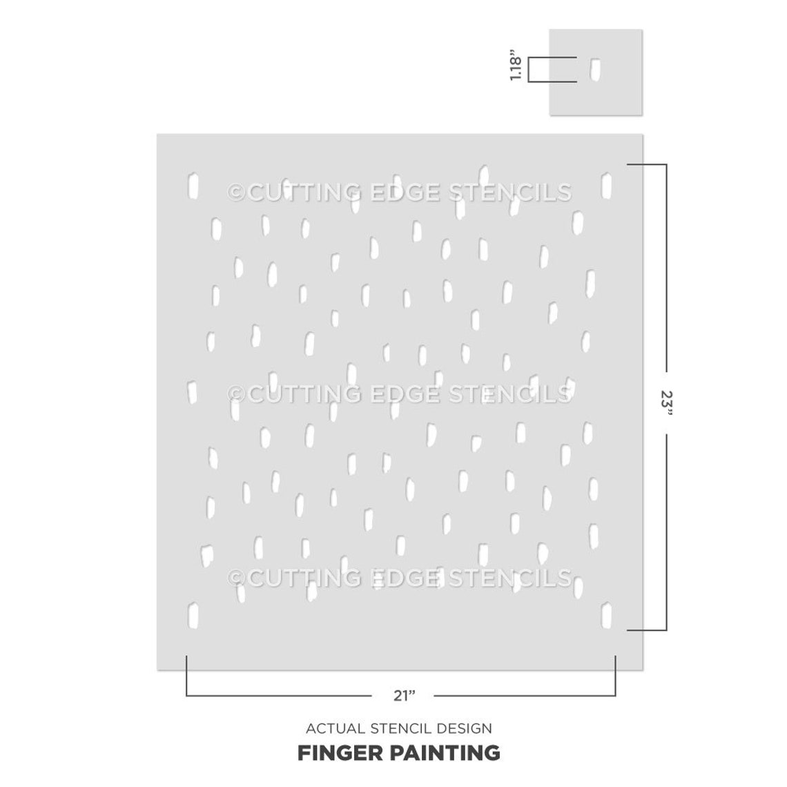 Finger Painting Wall Stencil Hand Drawn Design for Quick | Etsy